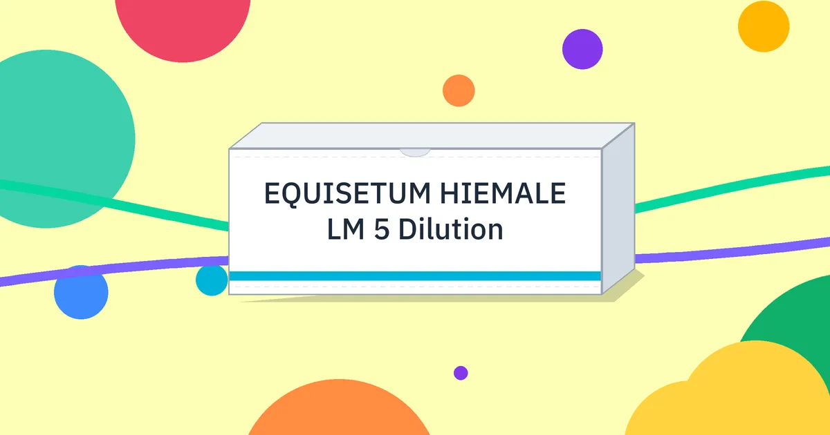 Symbolbild: Packung mit der Aufschrift EQUISETUM HIEMALE LM 5 Dilution (PZN 13473409) – Verfügbarkeit und Bezug in Apotheken in Frankfurt am Main