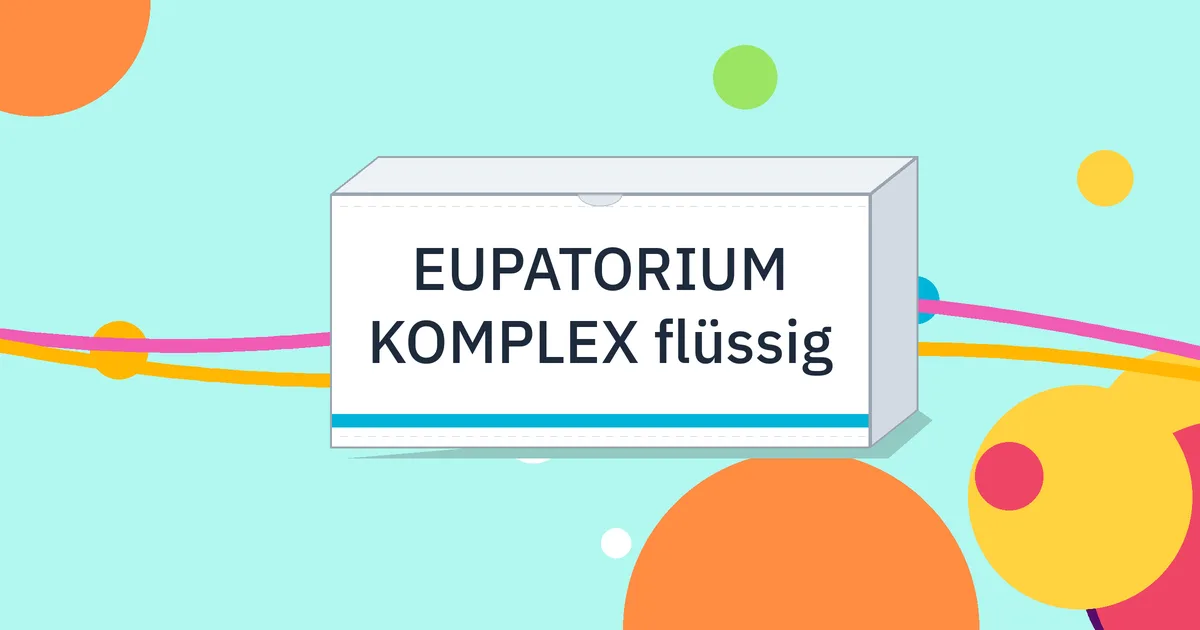 Symbolbild: Packung mit der Aufschrift EUPATORIUM KOMPLEX flüssig (PZN 02193919) – Verfügbarkeit und Bezug in Apotheken in Frankfurt am Main