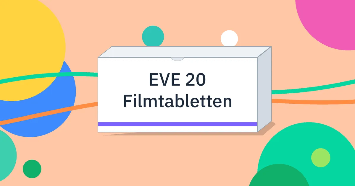 Symbolbild: Packung mit der Aufschrift EVE 20 Filmtabletten (PZN 02742993) – Verfügbarkeit und Bezug in Apotheken in Frankfurt am Main