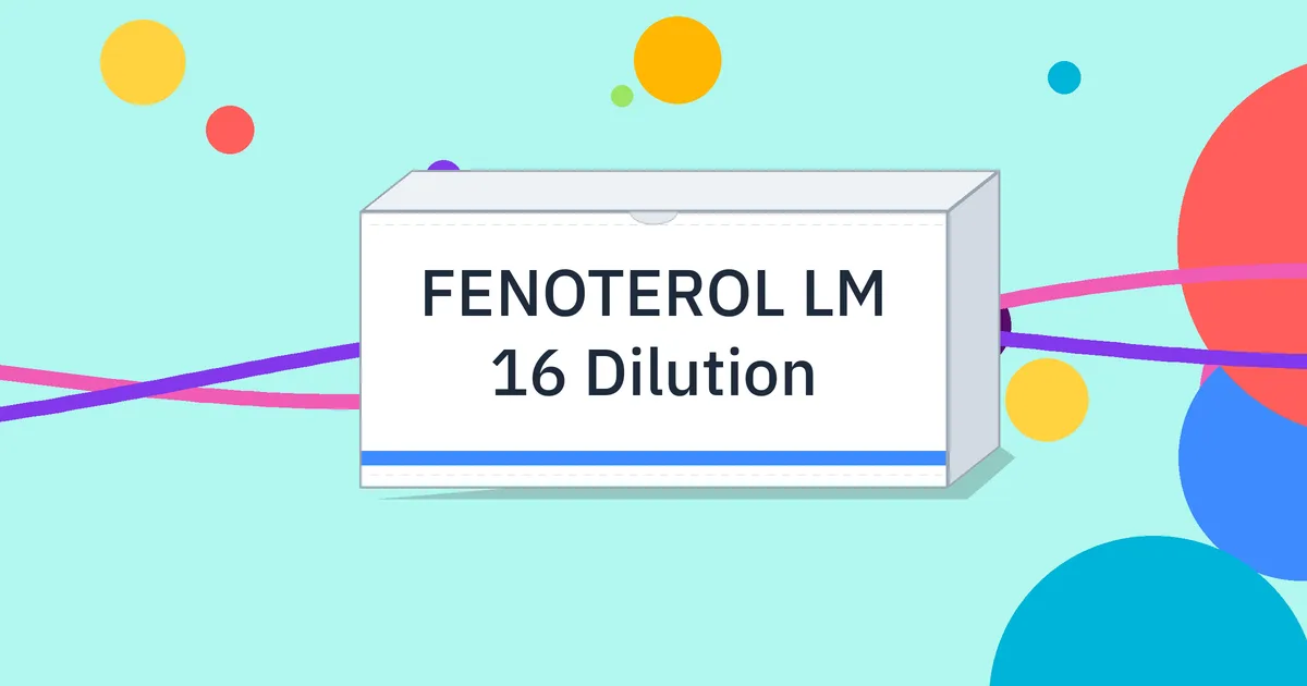 Symbolbild: Packung mit der Aufschrift FENOTEROL LM 16 Dilution (PZN 12847121) – Verfügbarkeit und Bezug in Apotheken in Frankfurt am Main