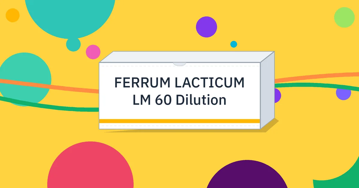 Symbolbild: Packung mit der Aufschrift FERRUM LACTICUM LM 60 Dilution (PZN 12849657) – Verfügbarkeit und Bezug in Apotheken in Frankfurt am Main