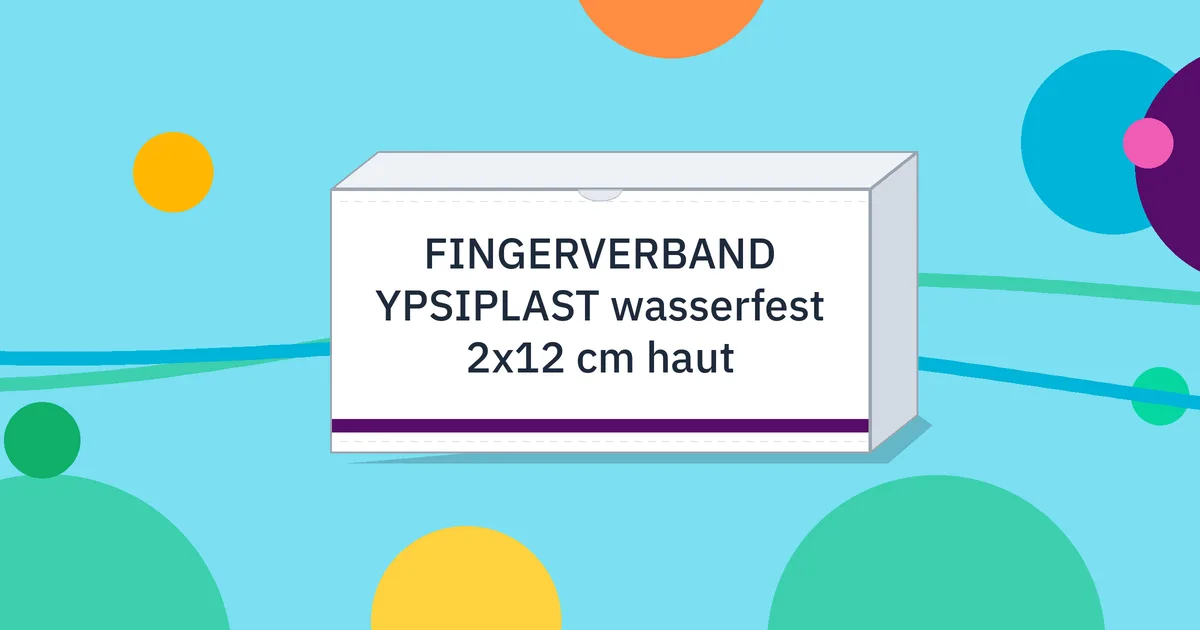 Symbolbild: Packung mit der Aufschrift FINGERVERBAND YPSIPLAST wasserfest 2x12 cm haut (PZN 03271202) – Verfügbarkeit und Bezug in Apotheken in Frankfurt am Main