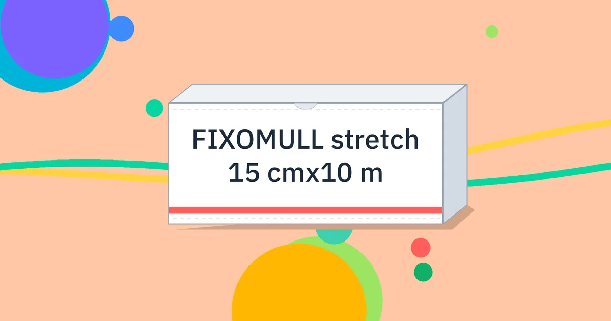Symbolbild: Packung mit der Aufschrift FIXOMULL stretch 15 cmx10 m (PZN 18879725) – Verfügbarkeit und Bezug in Apotheken in Frankfurt am Main