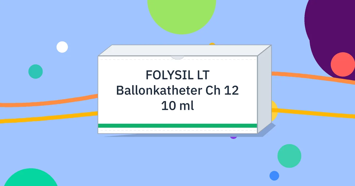 Symbolbild: Packung mit der Aufschrift FOLYSIL LT Ballonkatheter Ch 12 10 ml (PZN 16513902) – Verfügbarkeit und Bezug in Apotheken in Frankfurt am Main