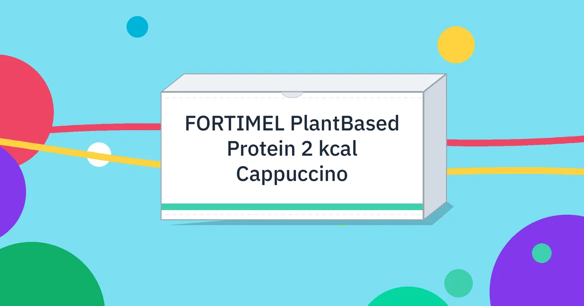 Symbolbild: Packung mit der Aufschrift FORTIMEL PlantBased Protein 2 kcal Cappuccino (PZN 19881670) – Verfügbarkeit und Bezug in Apotheken in Frankfurt am Main