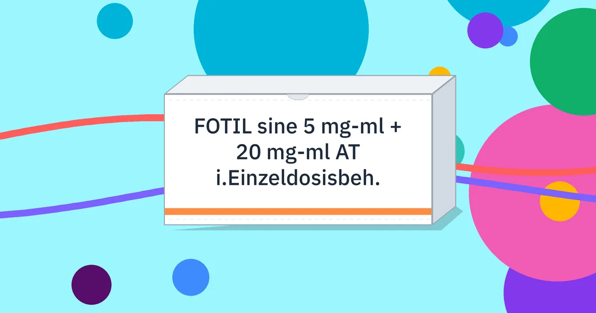 Symbolbild: Packung mit der Aufschrift FOTIL sine 5 mg-ml + 20 mg-ml AT i.Einzeldosisbeh. (PZN 14440808) – Verfügbarkeit und Bezug in Apotheken in Frankfurt am Main