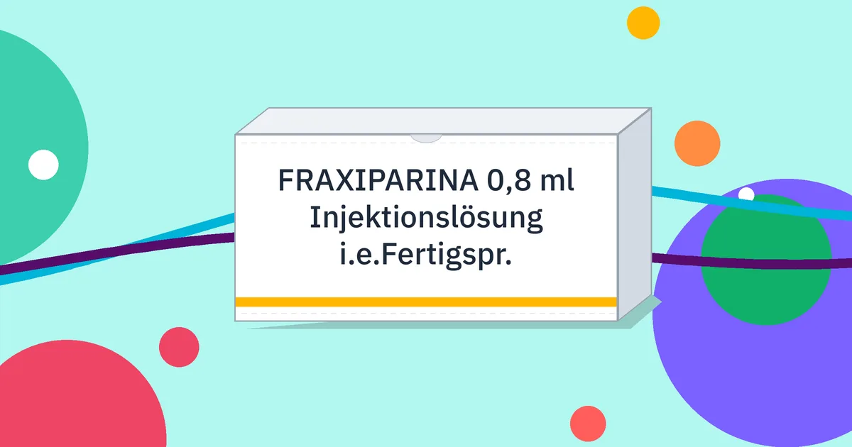 Symbolbild: Packung mit der Aufschrift FRAXIPARINA 0,8 ml Injektionslösung i.e.Fertigspr. (PZN 01975608) – Verfügbarkeit und Bezug in Apotheken in Frankfurt am Main