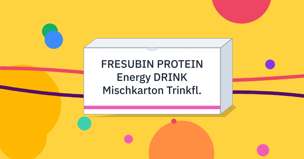 Symbolbild: Packung mit der Aufschrift FRESUBIN PROTEIN Energy DRINK Mischkarton Trinkfl. (PZN 18791835) – Verfügbarkeit und Bezug in Apotheken in Frankfurt am Main