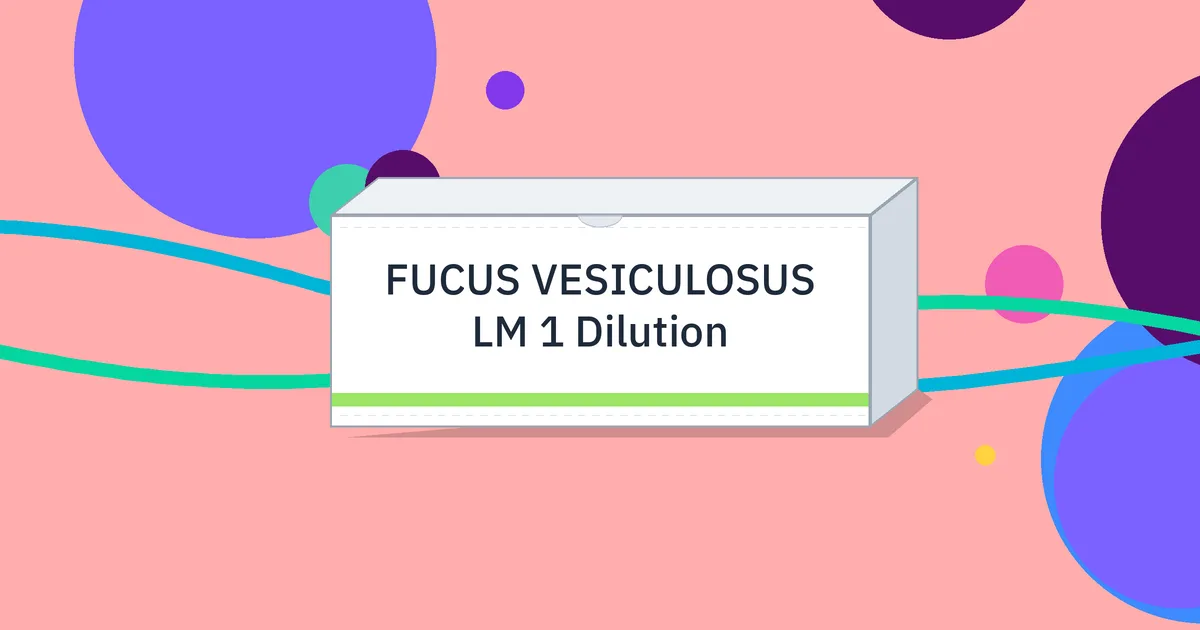 Symbolbild: Packung mit der Aufschrift FUCUS VESICULOSUS LM 1 Dilution (PZN 13492803) – Verfügbarkeit und Bezug in Apotheken in Frankfurt am Main
