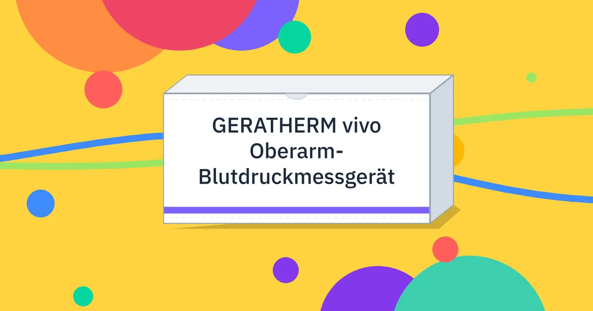 Symbolbild: Packung mit der Aufschrift GERATHERM vivo Oberarm-Blutdruckmessgerät (PZN 19283271) – Verfügbarkeit und Bezug in Apotheken in Frankfurt am Main