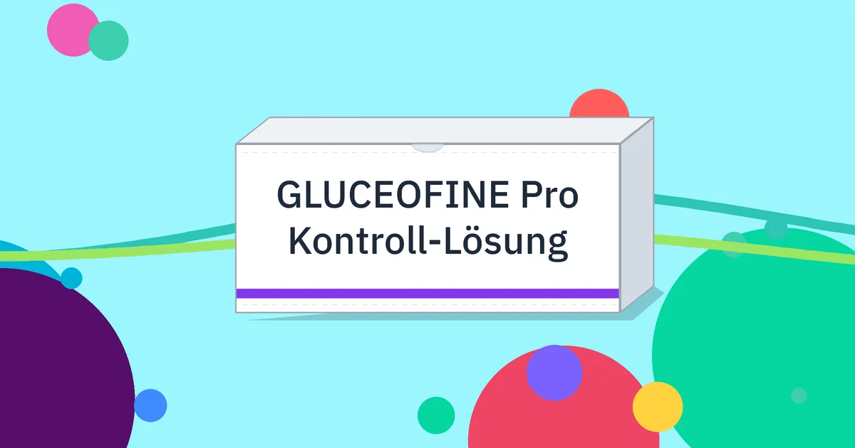 Symbolbild: Packung mit der Aufschrift GLUCEOFINE Pro Kontroll-Lösung (PZN 20066018) – Verfügbarkeit und Bezug in Apotheken in Frankfurt am Main