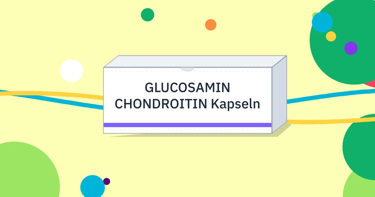 Symbolbild: Packung mit der Aufschrift GLUCOSAMIN CHONDROITIN Kapseln (PZN 03938333) – Verfügbarkeit und Bezug in Apotheken in Frankfurt am Main