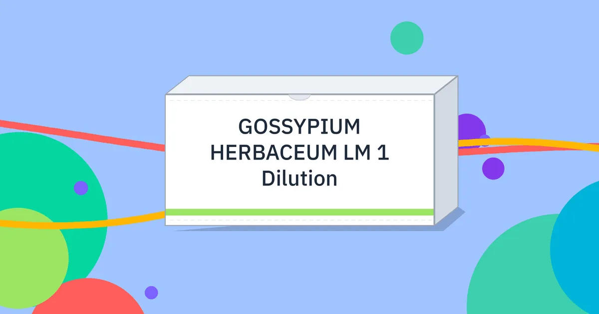 Symbolbild: Packung mit der Aufschrift GOSSYPIUM HERBACEUM LM 1 Dilution (PZN 13545445) – Verfügbarkeit und Bezug in Apotheken in Frankfurt am Main