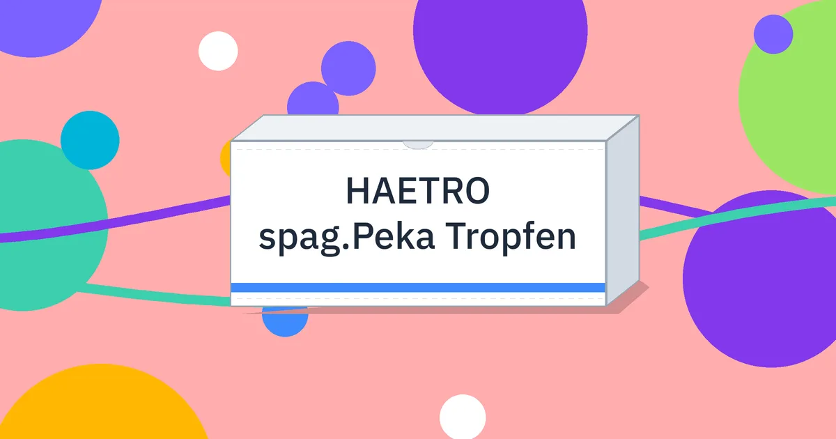 Symbolbild: Packung mit der Aufschrift HAETRO spag.Peka Tropfen (PZN 06052647) – Verfügbarkeit und Bezug in Apotheken in Frankfurt am Main