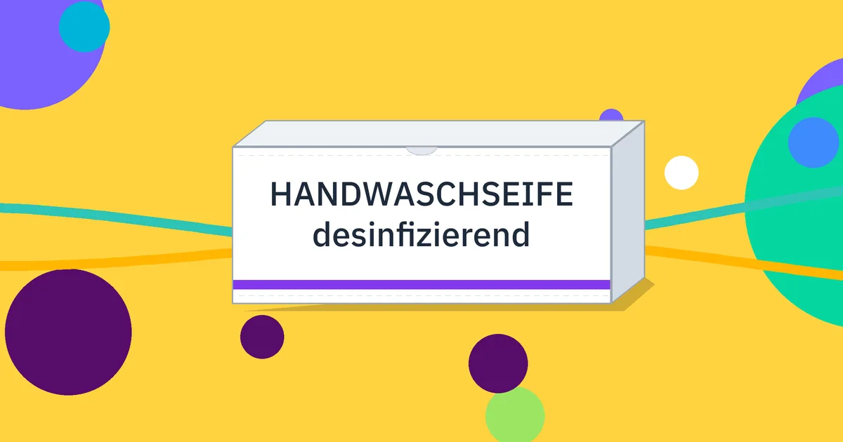 Symbolbild: Packung mit der Aufschrift HANDWASCHSEIFE desinfizierend (PZN 16687393) – Verfügbarkeit und Bezug in Apotheken in Frankfurt am Main
