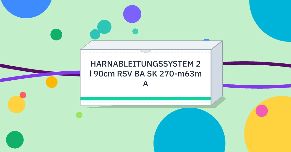 Symbolbild: Packung mit der Aufschrift HARNABLEITUNGSSYSTEM 2 l 90cm RSV BA SK 270-m63m A (PZN 17488856) – Verfügbarkeit und Bezug in Apotheken in Frankfurt am Main