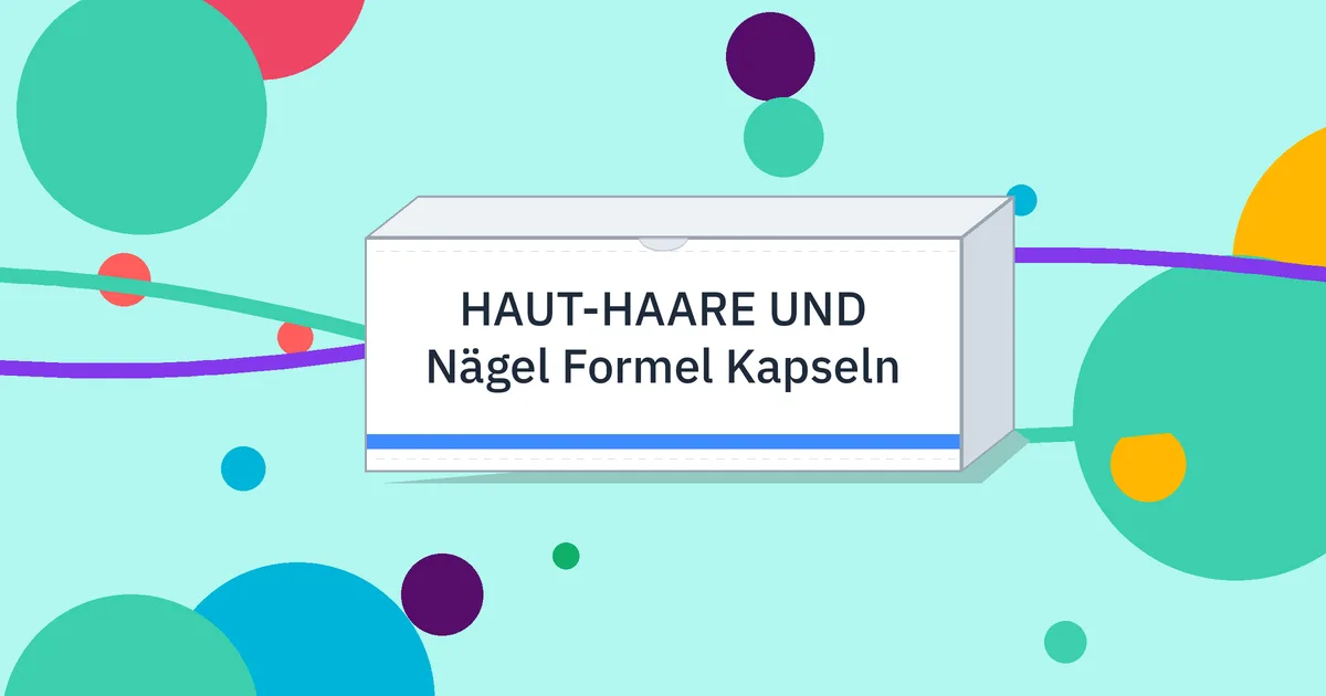 Symbolbild: Packung mit der Aufschrift HAUT-HAARE UND Nägel Formel Kapseln (PZN 19642362) – Verfügbarkeit und Bezug in Apotheken in Frankfurt am Main