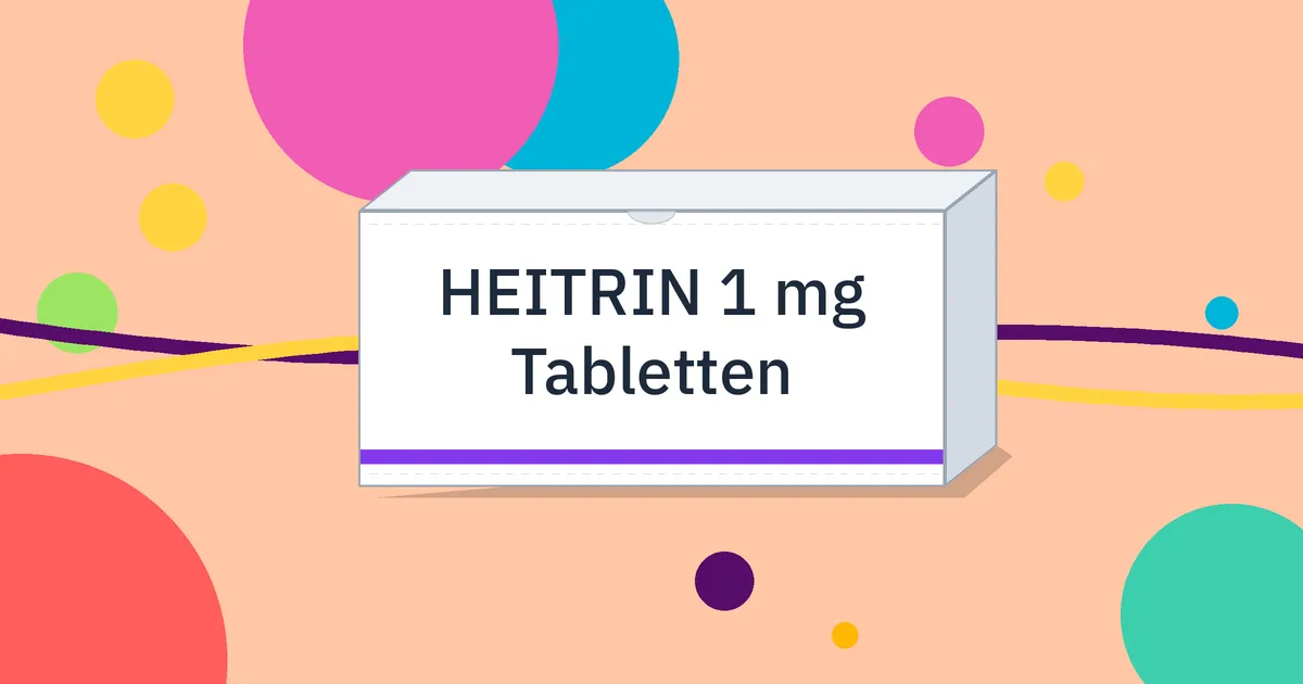 Symbolbild: Packung mit der Aufschrift HEITRIN 1 mg Tabletten (PZN 03517169) – Verfügbarkeit und Bezug in Apotheken in Frankfurt am Main