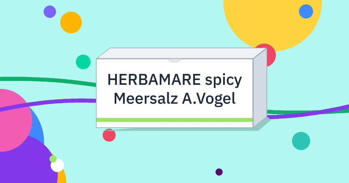 Symbolbild: Packung mit der Aufschrift HERBAMARE spicy Meersalz A.Vogel (PZN 12579985) – Verfügbarkeit und Bezug in Apotheken in Frankfurt am Main