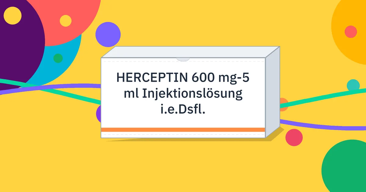 Symbolbild: Packung mit der Aufschrift HERCEPTIN 600 mg-5 ml Injektionslösung i.e.Dsfl. (PZN 14242238) – Verfügbarkeit und Bezug in Apotheken in Frankfurt am Main