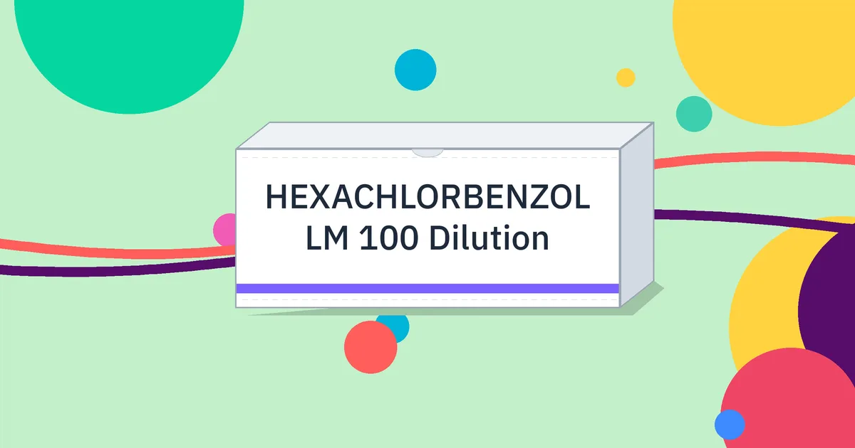 Symbolbild: Packung mit der Aufschrift HEXACHLORBENZOL LM 100 Dilution (PZN 12889102) – Verfügbarkeit und Bezug in Apotheken in Frankfurt am Main