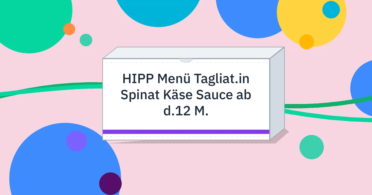 Symbolbild: Packung mit der Aufschrift HIPP Menü Tagliat.in Spinat Käse Sauce ab d.12 M. (PZN 08912321) – Verfügbarkeit und Bezug in Apotheken in Frankfurt am Main