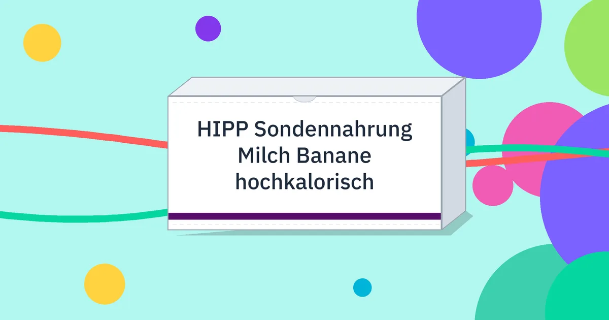 Symbolbild: Packung mit der Aufschrift HIPP Sondennahrung Milch Banane hochkalorisch (PZN 19351021) – Verfügbarkeit und Bezug in Apotheken in Frankfurt am Main