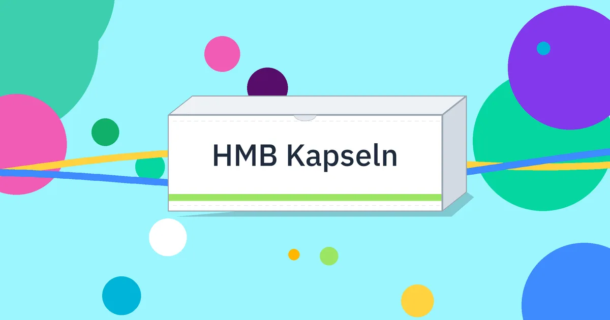 Symbolbild: Packung mit der Aufschrift HMB Kapseln (PZN 19422123) – Verfügbarkeit und Bezug in Apotheken in Frankfurt am Main