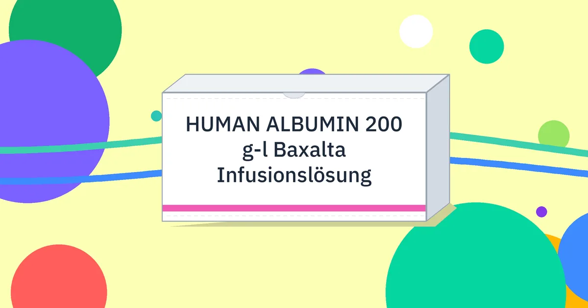 Symbolbild: Packung mit der Aufschrift HUMAN ALBUMIN 200 g-l Baxalta Infusionslösung (PZN 11128714) – Verfügbarkeit und Bezug in Apotheken in Frankfurt am Main