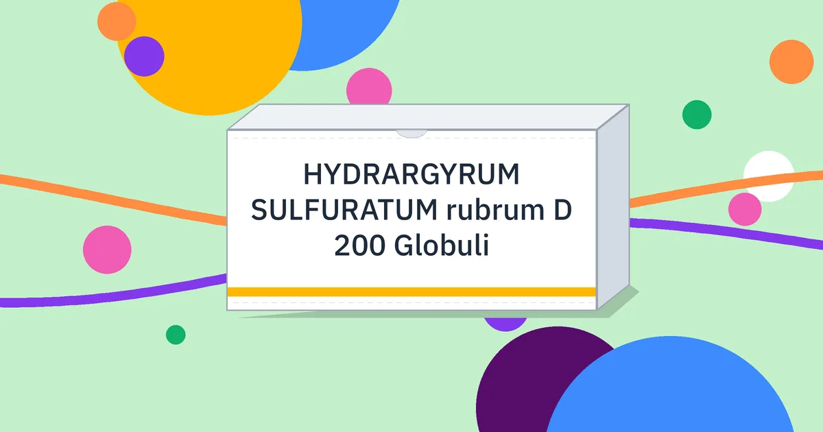 Symbolbild: Packung mit der Aufschrift HYDRARGYRUM SULFURATUM rubrum D 200 Globuli (PZN 15304622) – Verfügbarkeit und Bezug in Apotheken in Frankfurt am Main