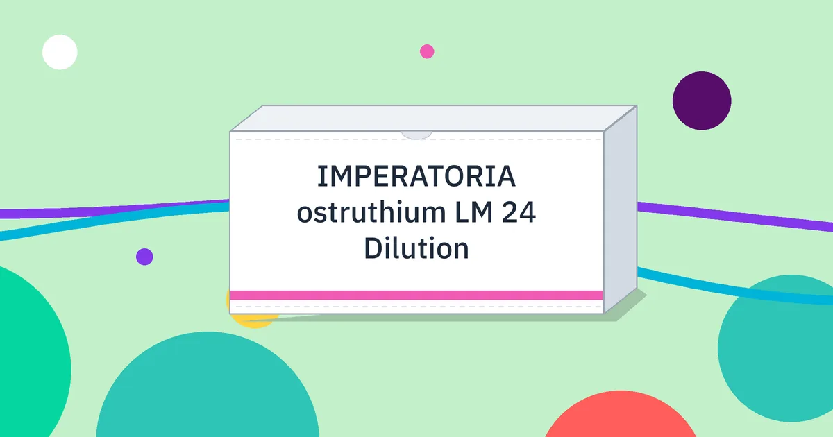 Symbolbild: Packung mit der Aufschrift IMPERATORIA ostruthium LM 24 Dilution (PZN 13559200) – Verfügbarkeit und Bezug in Apotheken in Frankfurt am Main