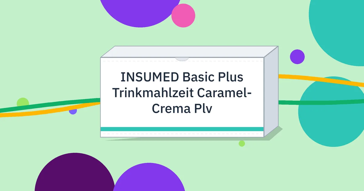 Symbolbild: Packung mit der Aufschrift INSUMED Basic Plus Trinkmahlzeit Caramel-Crema Plv (PZN 16655625) – Verfügbarkeit und Bezug in Apotheken in Frankfurt am Main