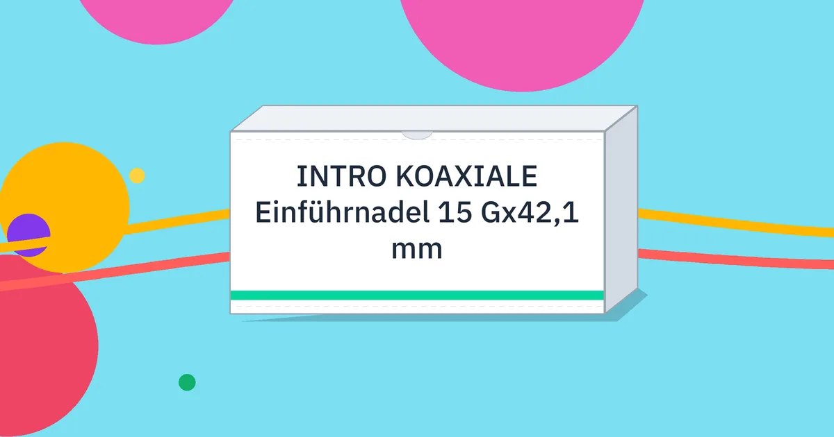 Symbolbild: Packung mit der Aufschrift INTRO KOAXIALE Einführnadel 15 Gx42,1 mm (PZN 19759880) – Verfügbarkeit und Bezug in Apotheken in Frankfurt am Main