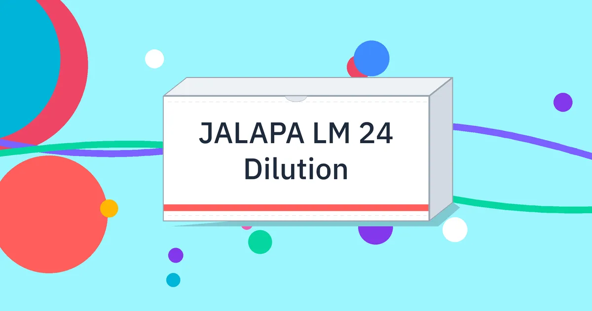 Symbolbild: Packung mit der Aufschrift JALAPA LM 24 Dilution (PZN 13562001) – Verfügbarkeit und Bezug in Apotheken in Frankfurt am Main