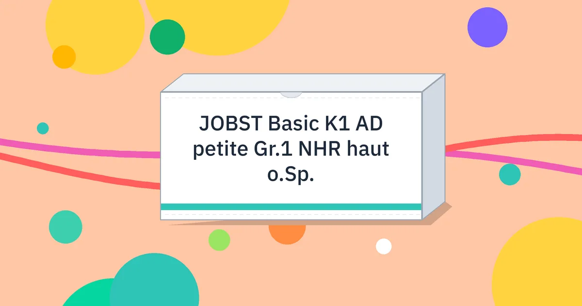 Symbolbild: Packung mit der Aufschrift JOBST Basic K1 AD petite Gr.1 NHR haut o.Sp. (PZN 15312886) – Verfügbarkeit und Bezug in Apotheken in Frankfurt am Main