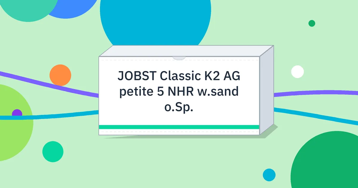 Symbolbild: Packung mit der Aufschrift JOBST Classic K2 AG petite 5 NHR w.sand o.Sp. (PZN 11274048) – Verfügbarkeit und Bezug in Apotheken in Frankfurt am Main
