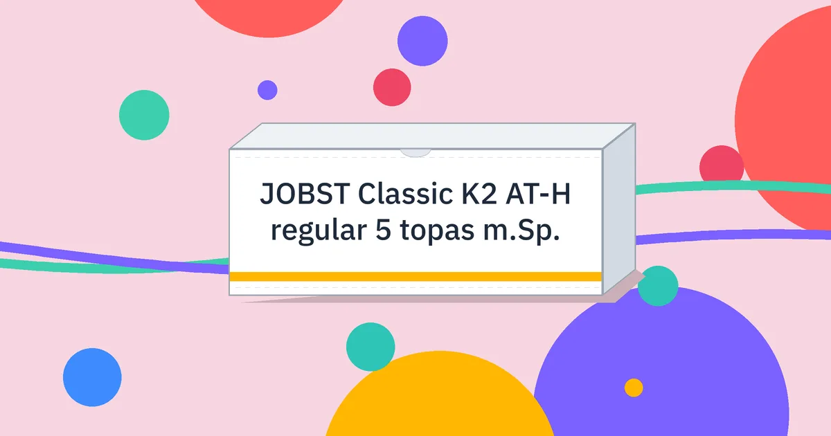 Symbolbild: Packung mit der Aufschrift JOBST Classic K2 AT-H regular 5 topas m.Sp. (PZN 13068910) – Verfügbarkeit und Bezug in Apotheken in Frankfurt am Main