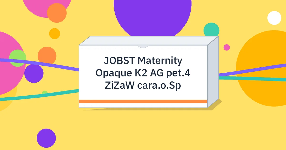 Symbolbild: Packung mit der Aufschrift JOBST Maternity Opaque K2 AG pet.4 ZiZaW cara.o.Sp (PZN 15851525) – Verfügbarkeit und Bezug in Apotheken in Frankfurt am Main
