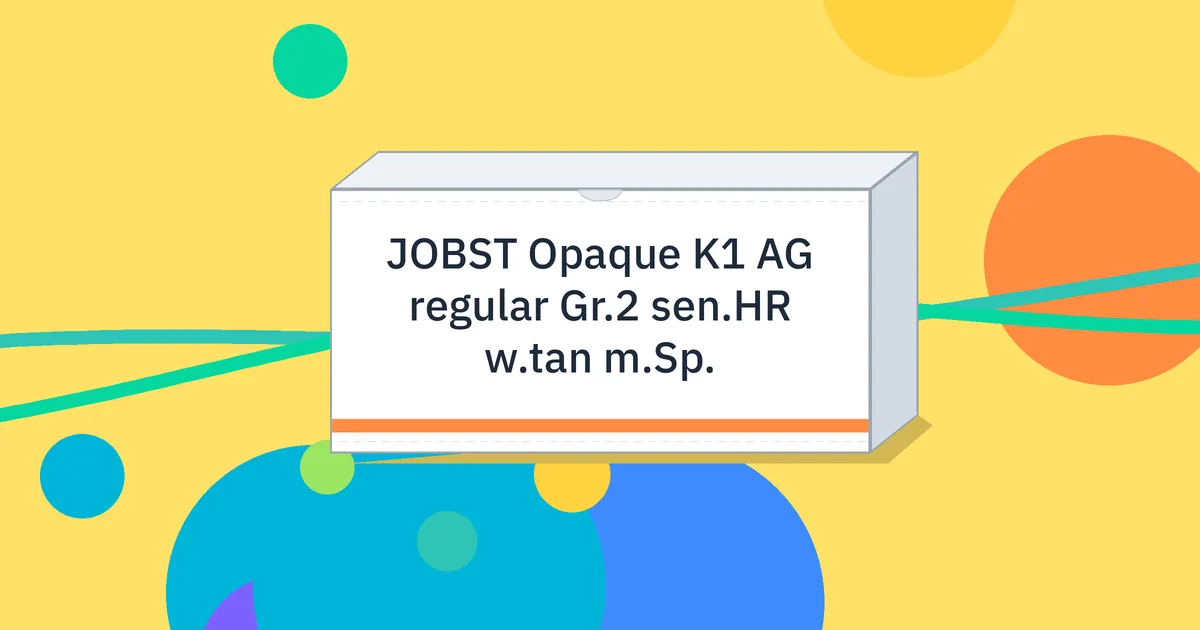 Symbolbild: Packung mit der Aufschrift JOBST Opaque K1 AG regular Gr.2 sen.HR w.tan m.Sp. (PZN 16266792) – Verfügbarkeit und Bezug in Apotheken in Frankfurt am Main