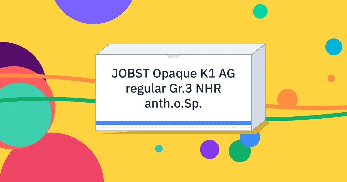 Symbolbild: Packung mit der Aufschrift JOBST Opaque K1 AG regular Gr.3 NHR anth.o.Sp. (PZN 16267892) – Verfügbarkeit und Bezug in Apotheken in Frankfurt am Main