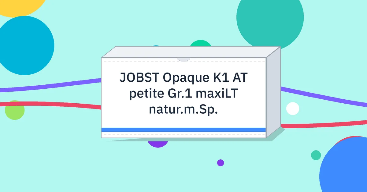 Symbolbild: Packung mit der Aufschrift JOBST Opaque K1 AT petite Gr.1 maxiLT natur.m.Sp. (PZN 13102802) – Verfügbarkeit und Bezug in Apotheken in Frankfurt am Main