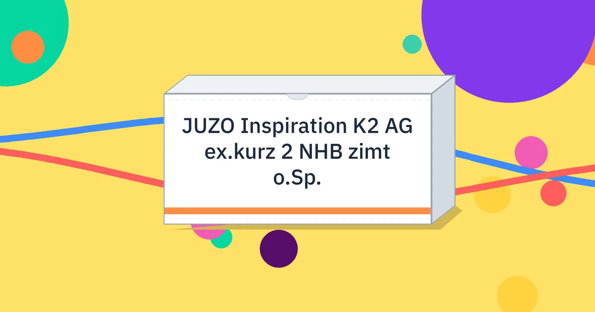 Symbolbild: Packung mit der Aufschrift JUZO Inspiration K2 AG ex.kurz 2 NHB zimt o.Sp. (PZN 14924268) – Verfügbarkeit und Bezug in Apotheken in Frankfurt am Main
