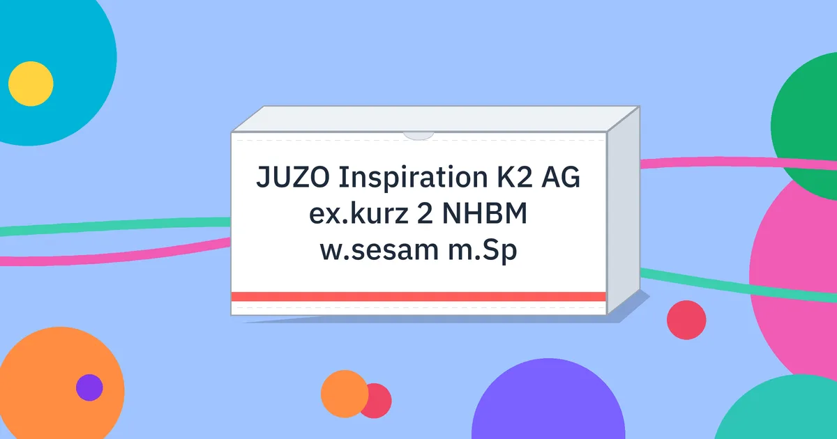 Symbolbild: Packung mit der Aufschrift JUZO Inspiration K2 AG ex.kurz 2 NHBM w.sesam m.Sp (PZN 14924535) – Verfügbarkeit und Bezug in Apotheken in Frankfurt am Main