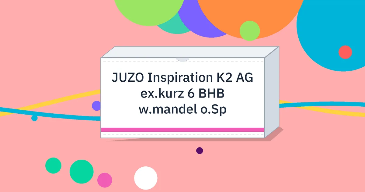 Symbolbild: Packung mit der Aufschrift JUZO Inspiration K2 AG ex.kurz 6 BHB w.mandel o.Sp (PZN 14852178) – Verfügbarkeit und Bezug in Apotheken in Frankfurt am Main