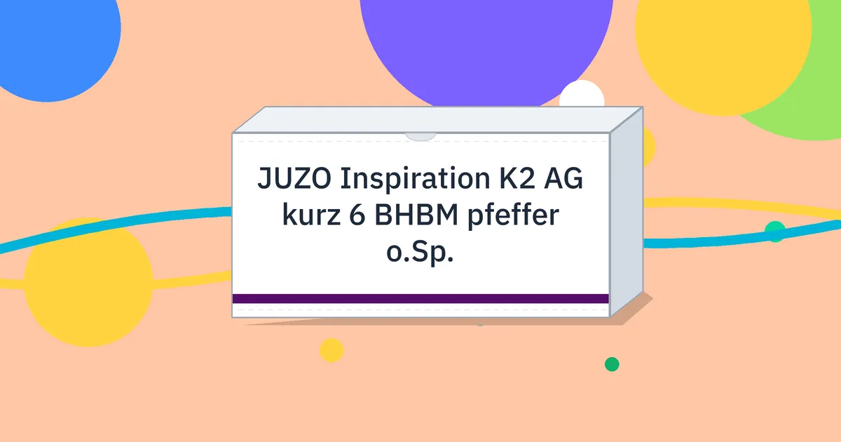 Symbolbild: Packung mit der Aufschrift JUZO Inspiration K2 AG kurz 6 BHBM pfeffer o.Sp. (PZN 14877190) – Verfügbarkeit und Bezug in Apotheken in Frankfurt am Main