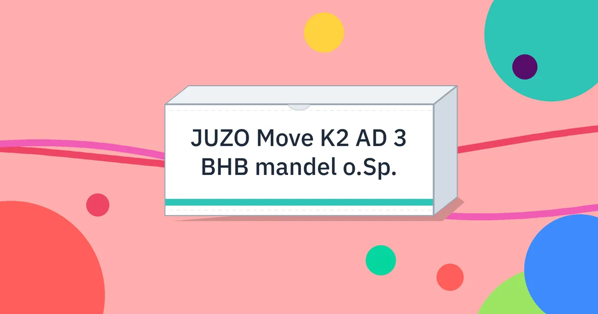 Symbolbild: Packung mit der Aufschrift JUZO Move K2 AD 3 BHB mandel o.Sp. (PZN 16341683) – Verfügbarkeit und Bezug in Apotheken in Frankfurt am Main