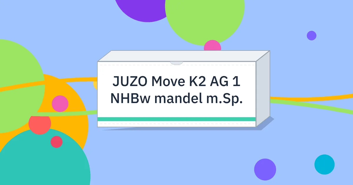 Symbolbild: Packung mit der Aufschrift JUZO Move K2 AG 1 NHBw mandel m.Sp. (PZN 16640517) – Verfügbarkeit und Bezug in Apotheken in Frankfurt am Main