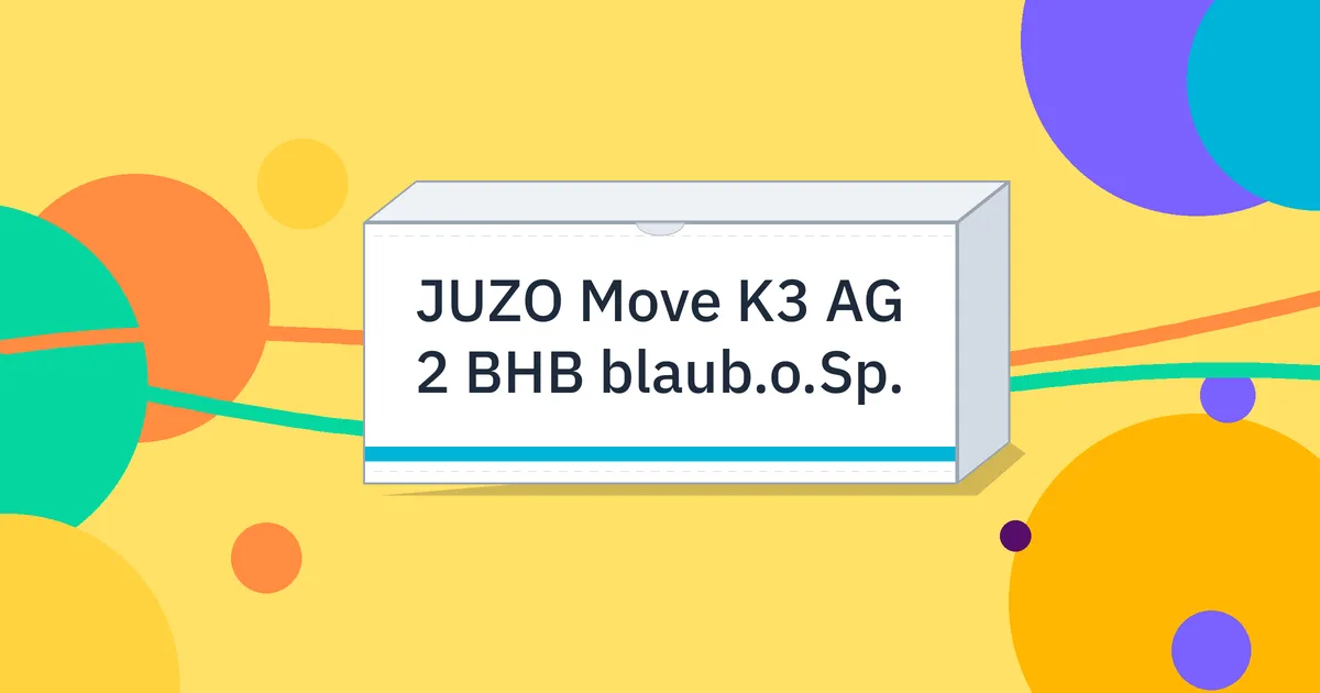 Symbolbild: Packung mit der Aufschrift JUZO Move K3 AG 2 BHB blaub.o.Sp. (PZN 18589418) – Verfügbarkeit und Bezug in Apotheken in Frankfurt am Main