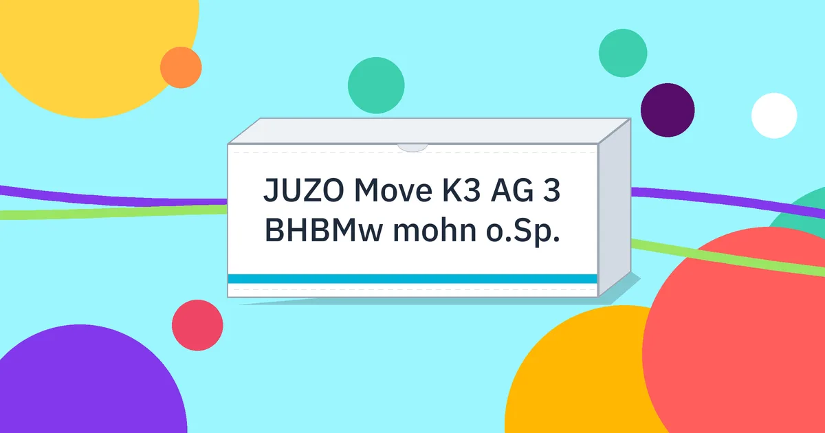 Symbolbild: Packung mit der Aufschrift JUZO Move K3 AG 3 BHBMw mohn o.Sp. (PZN 18590143) – Verfügbarkeit und Bezug in Apotheken in Frankfurt am Main