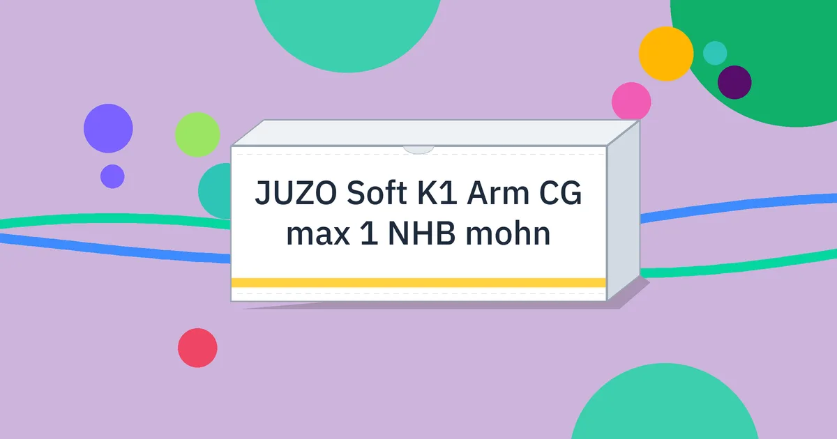 Symbolbild: Packung mit der Aufschrift JUZO Soft K1 Arm CG max 1 NHB mohn (PZN 15509092) – Verfügbarkeit und Bezug in Apotheken in Frankfurt am Main